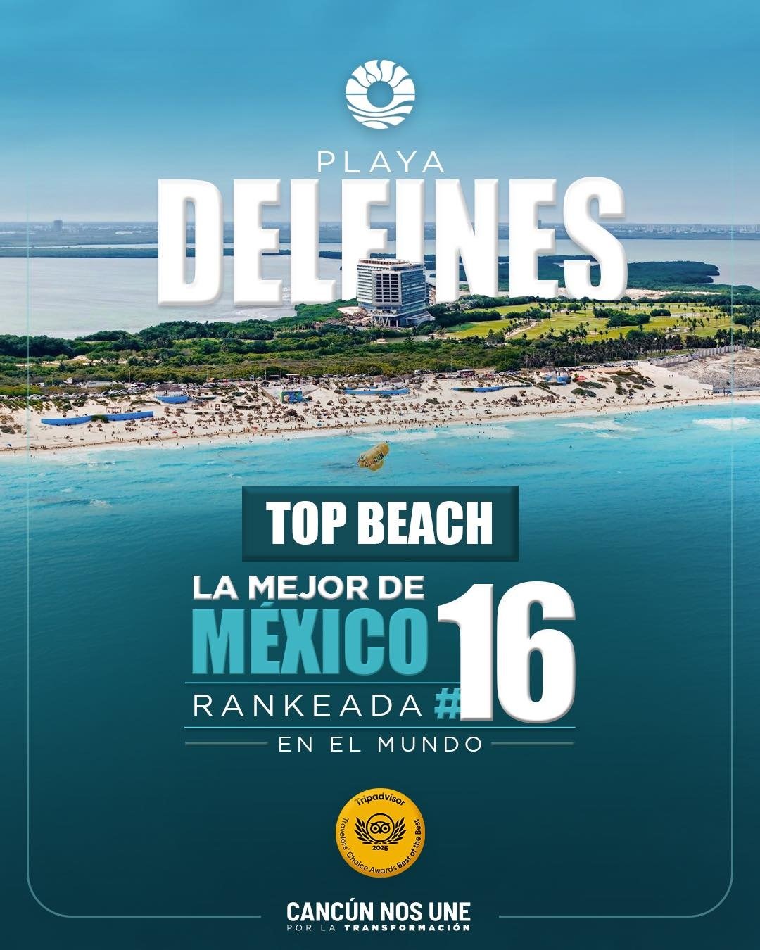 Playa Delfines es reconocida como la mejor playa de México y una de las ...